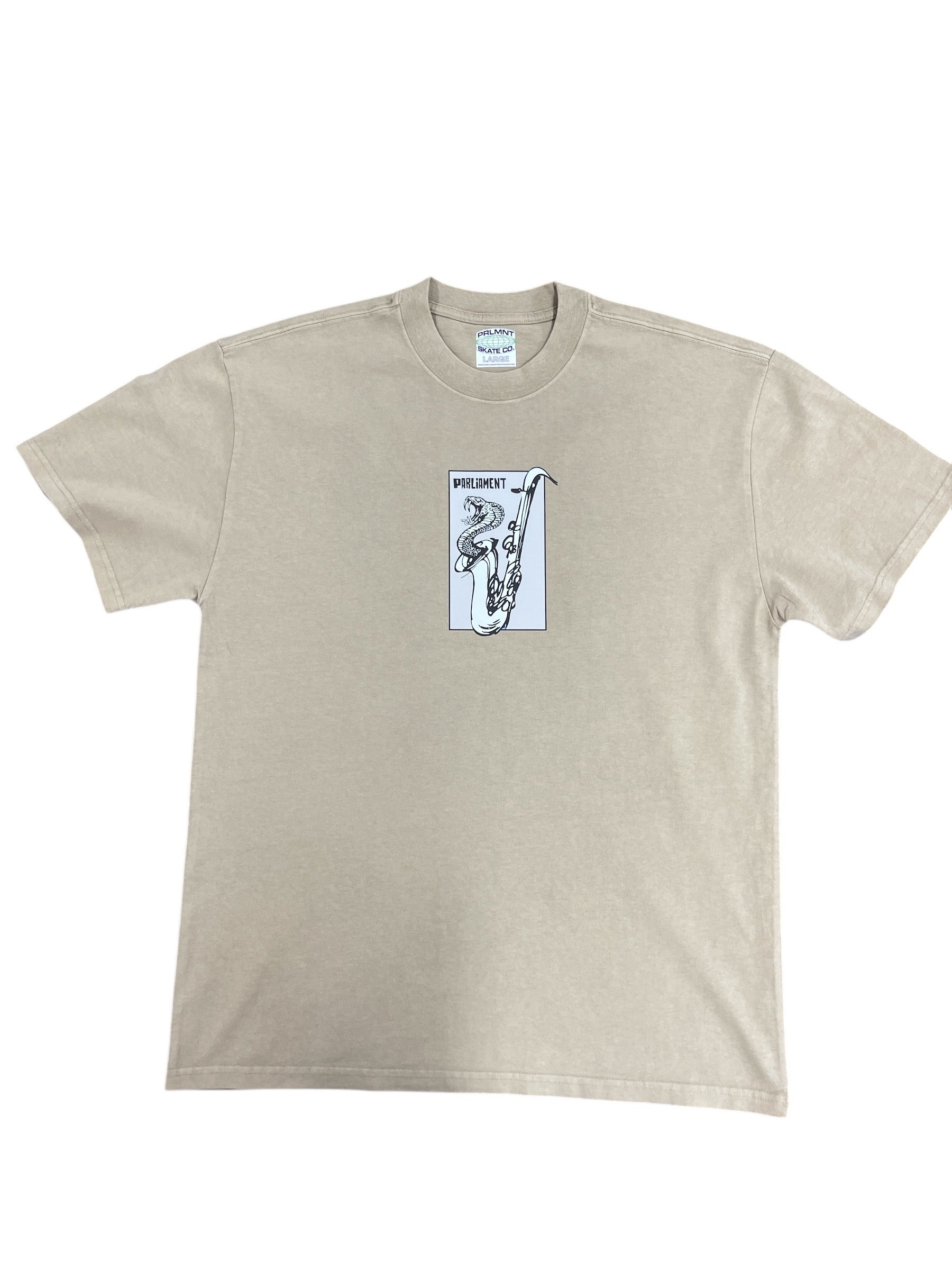 Parliament - Snake Jazz Tee - Vintage Khaki – Parliamentskateshop